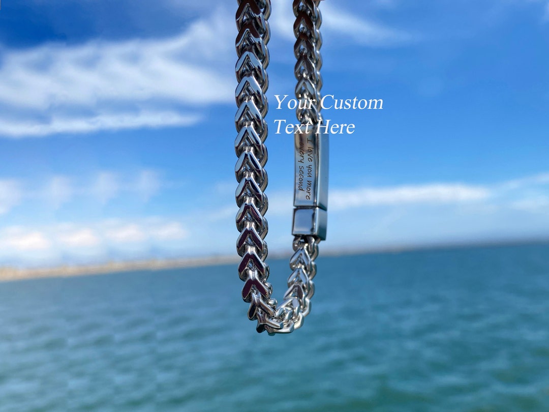 Personalized Bracelet, Chain Bracelet, Mens Bracelet, Custom Bracelet ...