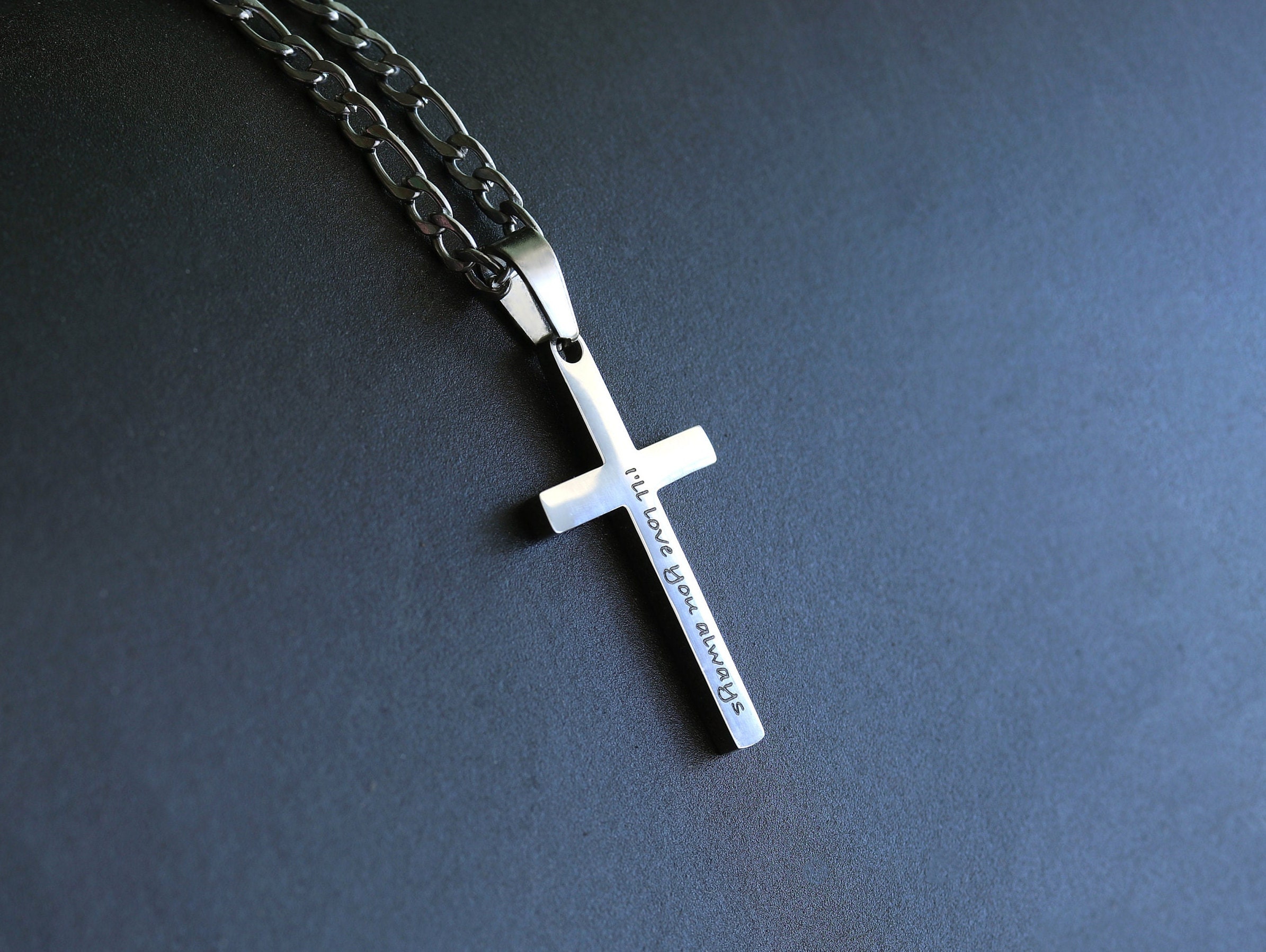 Personalized Cross Necklace Men's Cross Necklace - Etsy