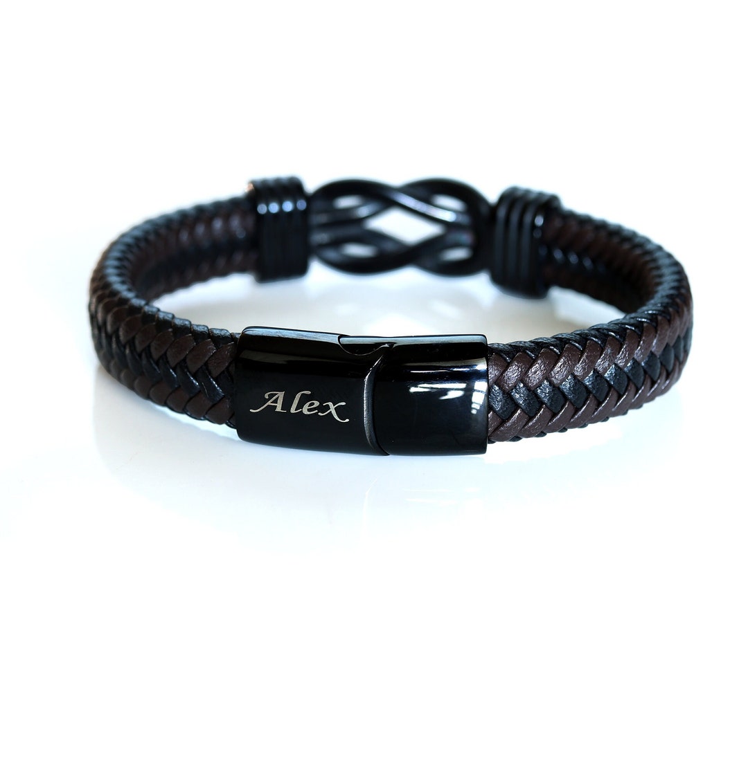 Men's Bracelet, Personalized Bracelet, Men Leather Bracelet, Engraved ...