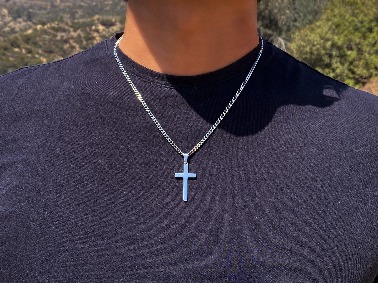 Collar de cruz de hombre collar de cruz para hombres | Etsy