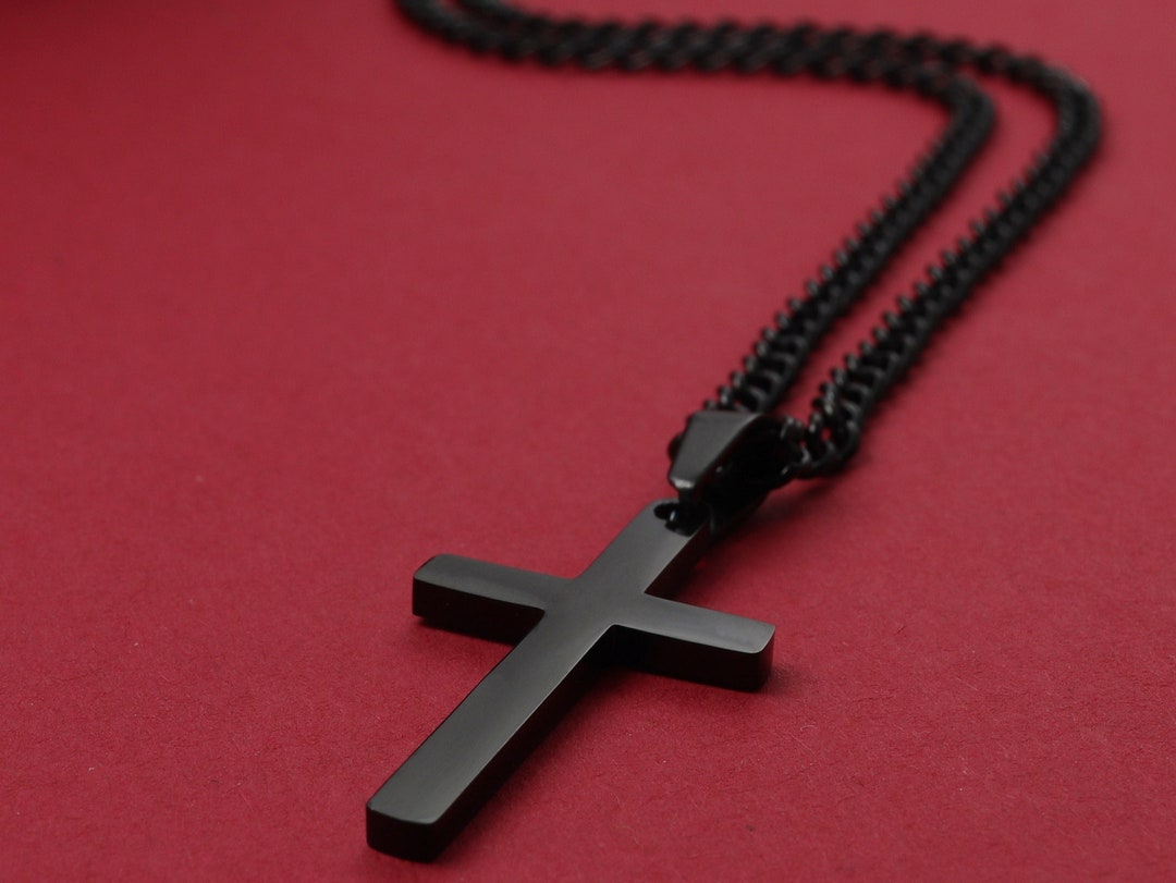 Customized Cross Necklace, Engraved Cross Necklace, Men's Cross ...