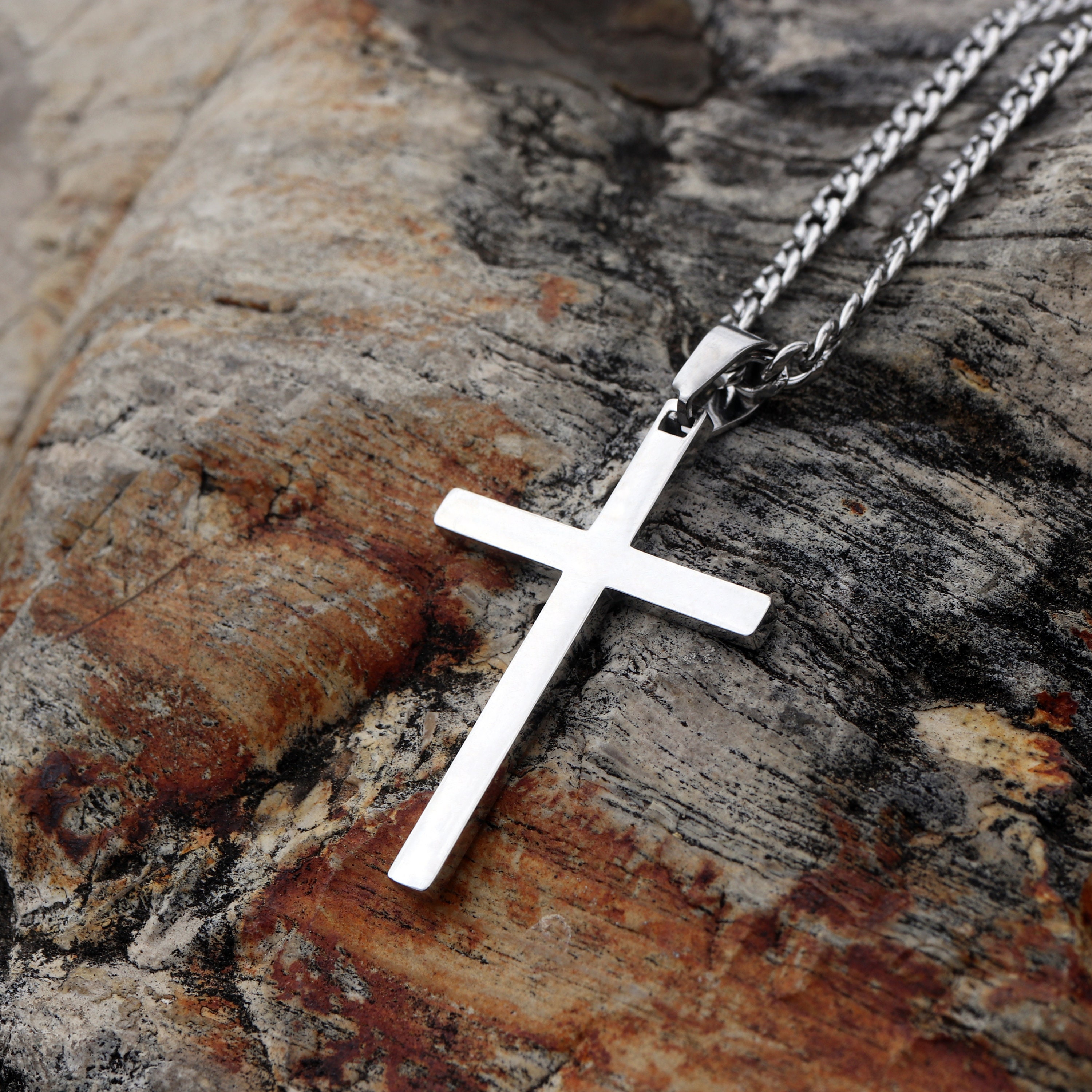 Cross Necklace for Men Stainless Steel Cross Necklaces for | Etsy