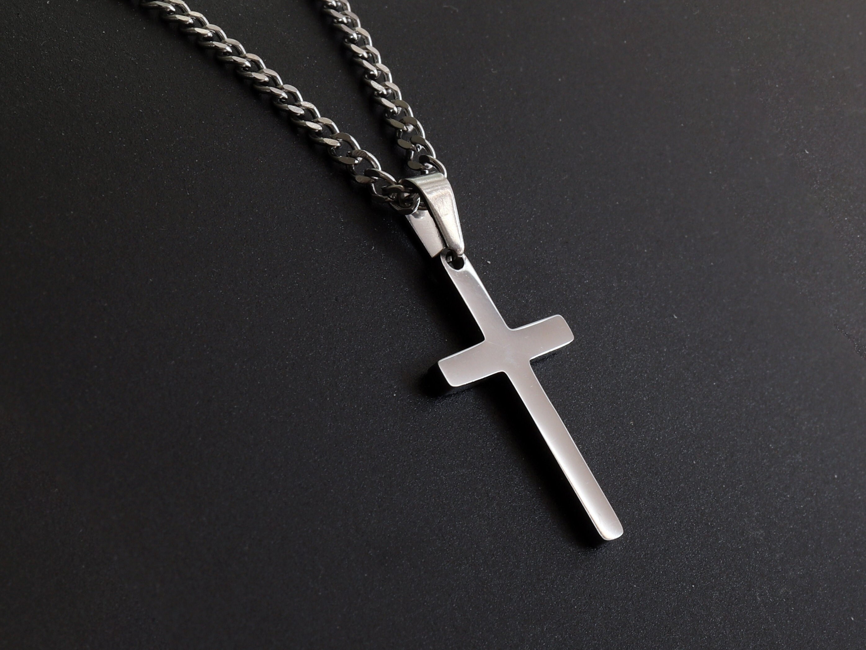 Men's Cross Necklace Boys Cross Necklace Waterproof | Etsy