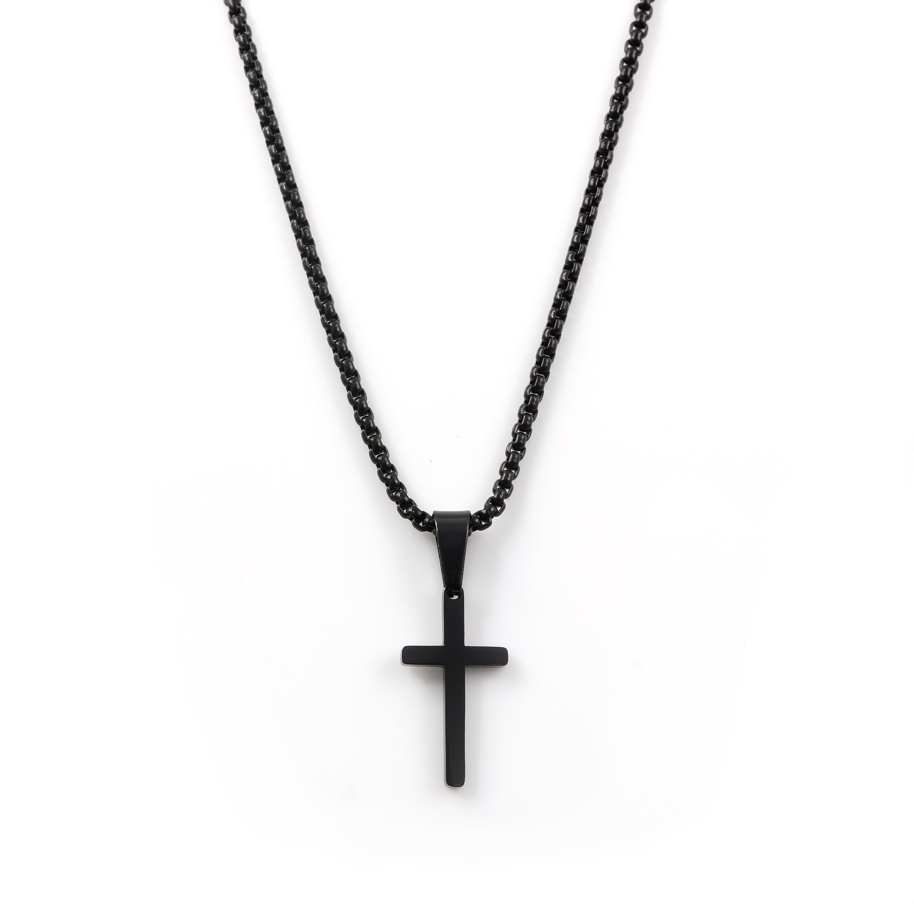 Small Cross Necklace for Men Stainless Steel Silver Cross | Etsy