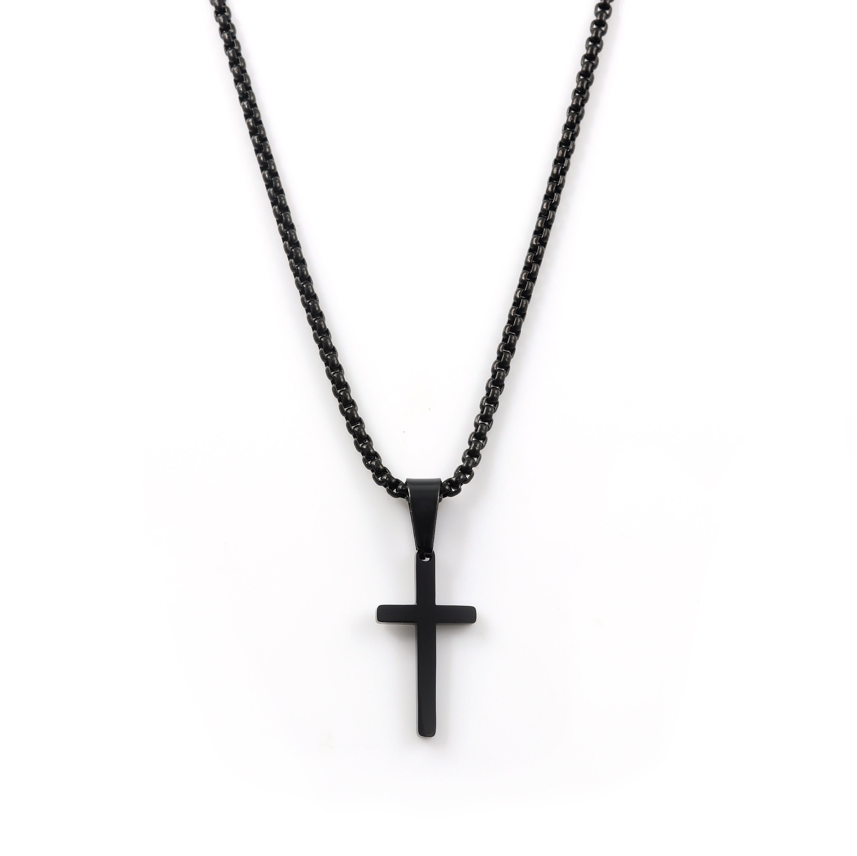 Men's Small Cross Necklace Men Black Cross Necklace Men - Etsy.de