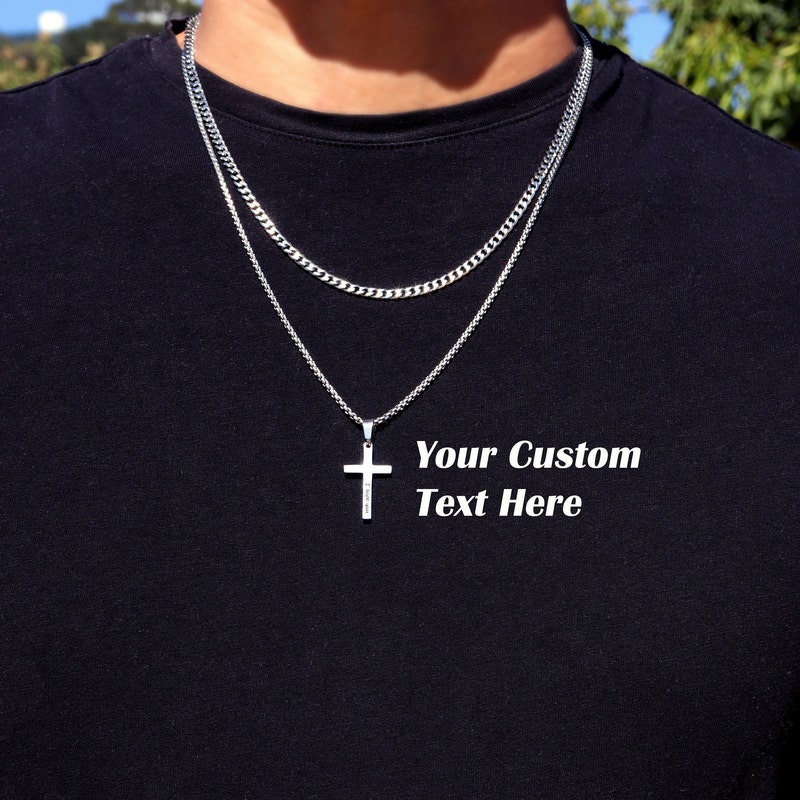 Double Cross Chain Necklace - Etsy