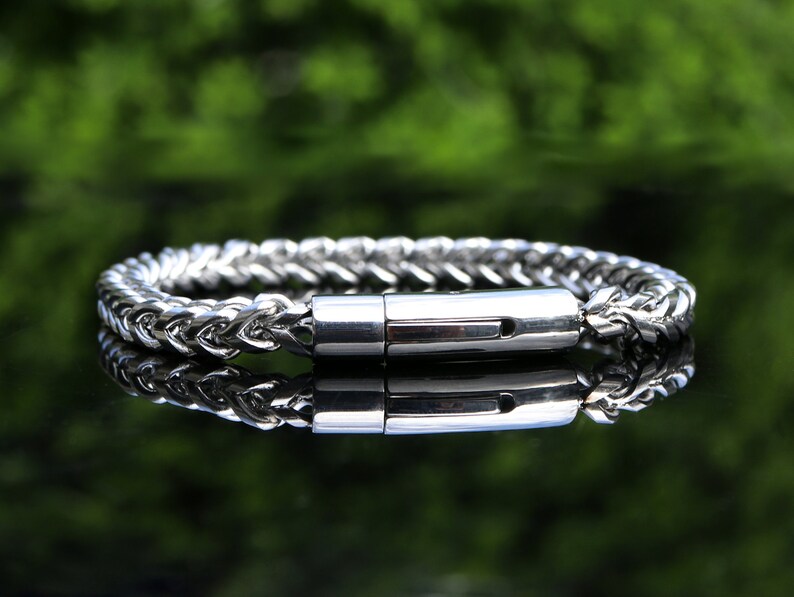 Mens Silver Bracelet Men Chain Bracelet Mens Bracelet - Etsy