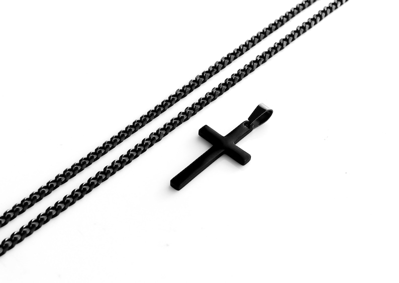 Customized Cross Necklace Engraved Cross Necklace Mens Etsy