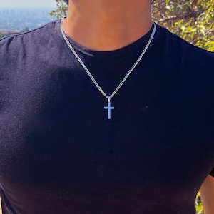 Personalized Cross Necklace, Boys Cross Necklace, Men's Cross Necklace ...