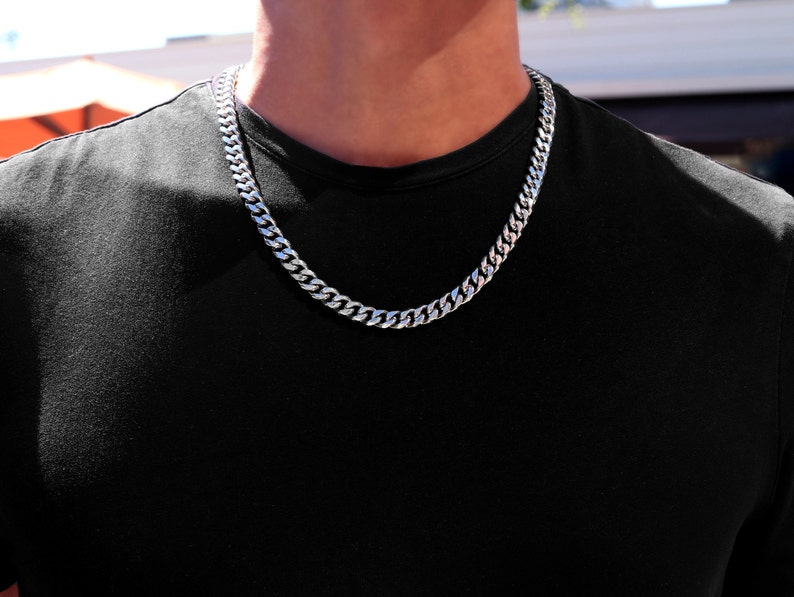 Cuban Chain Men's Cuban Chain Necklace Mens Chain 9mm - Etsy