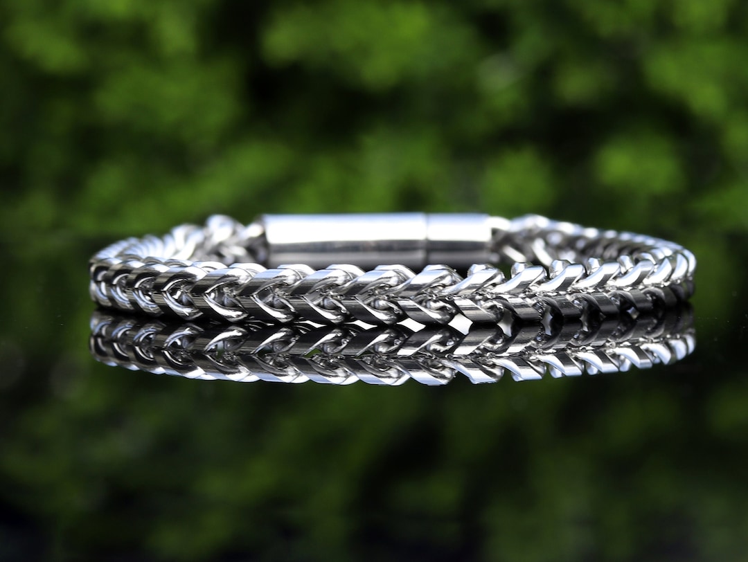 Mens Silver Bracelet, Men Chain Bracelet, Mens Bracelet, Bracelet for ...
