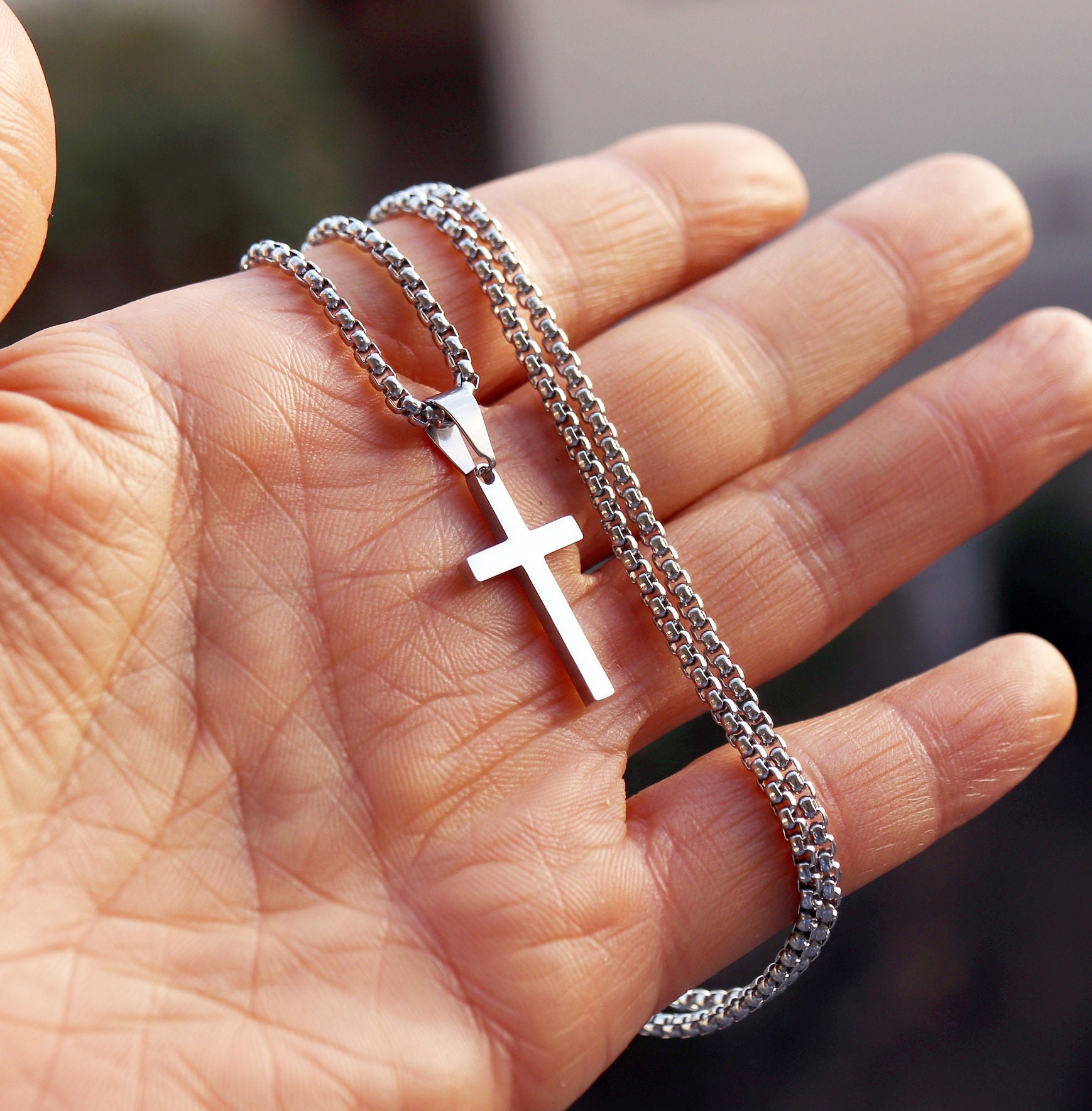 Cross Necklace for Boy, Engraved Name Necklace, Kids Cross Pendant ...