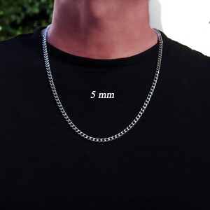 Cuban Link Chain Necklace With Custom Tag Personalized Initial Necklace ...