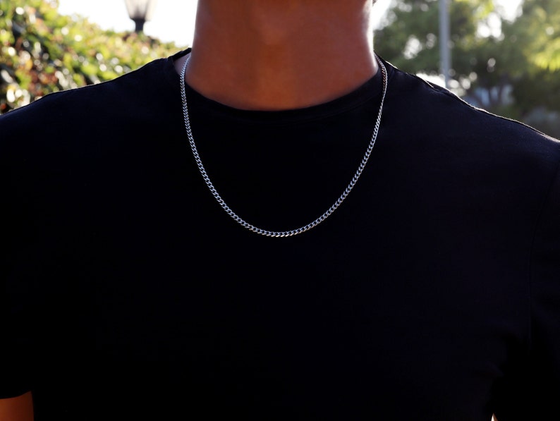 Men's Chain Necklace Boys Chain Necklace Waterproof - Etsy