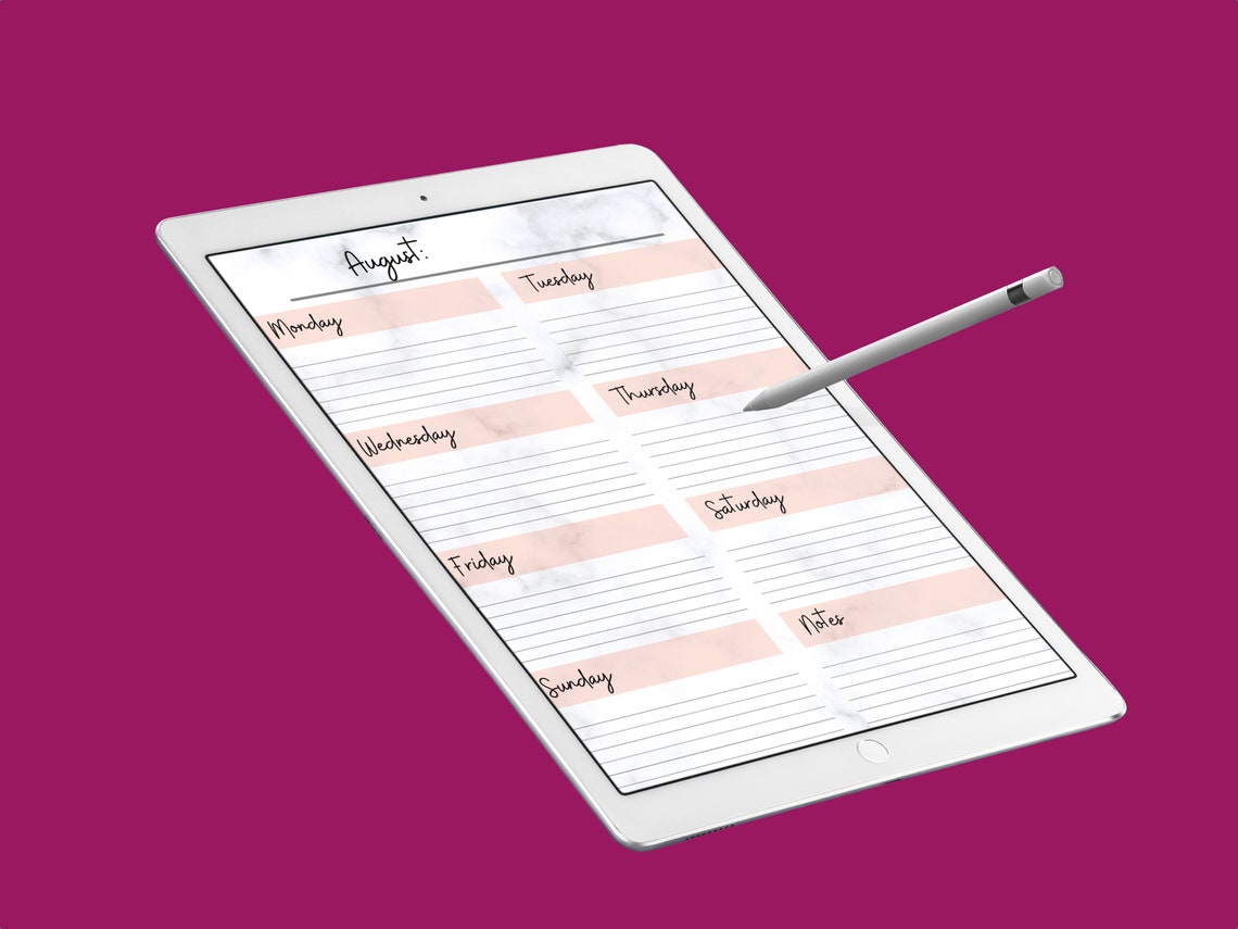 Digital Weekly Planner, Weekly Planner Printable, Undated Weekly ...