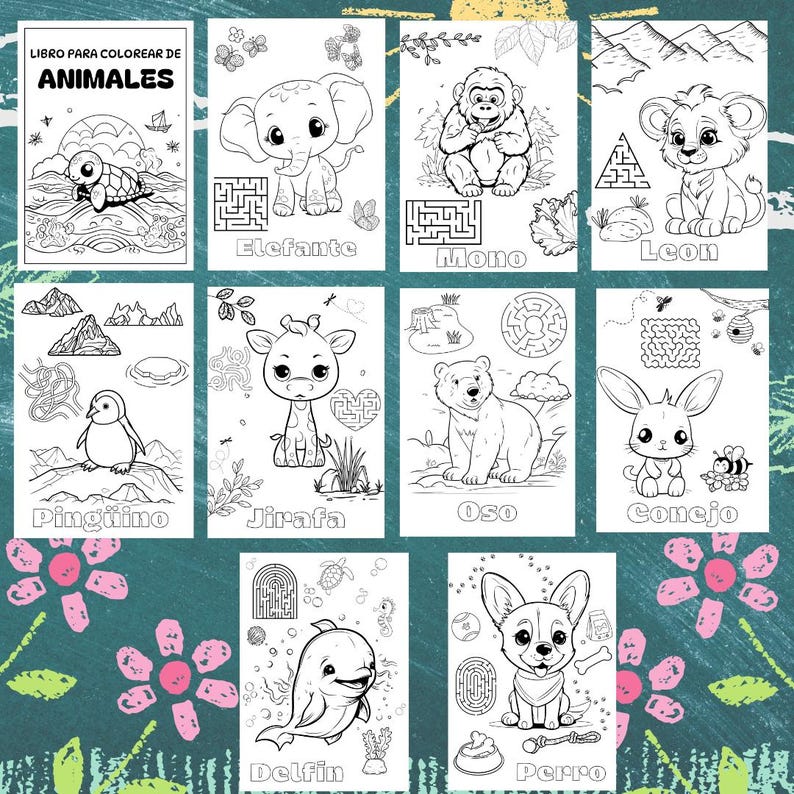 10 Spanish Animal Coloring Pages for Preschoolers Printable PDF Perfect ...