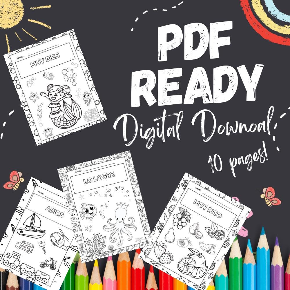 10 Spanish Coloring Pages for Preschoolers Printable PDF Perfect for ...