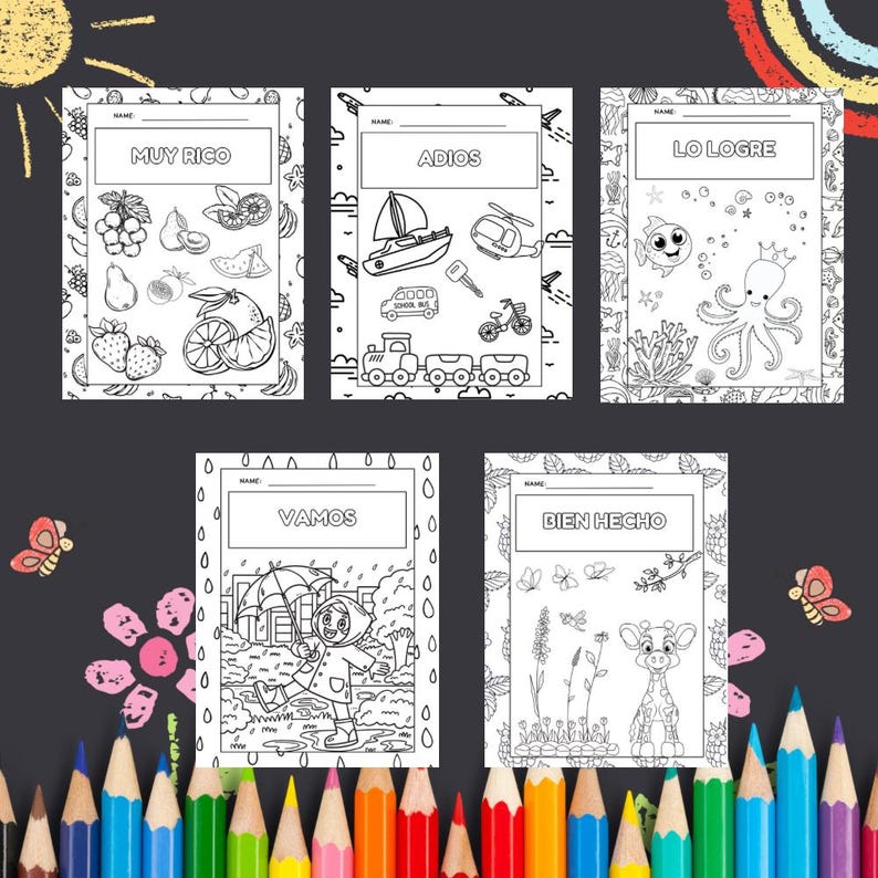 10 Spanish Coloring Pages for Preschoolers Printable PDF Perfect for ...