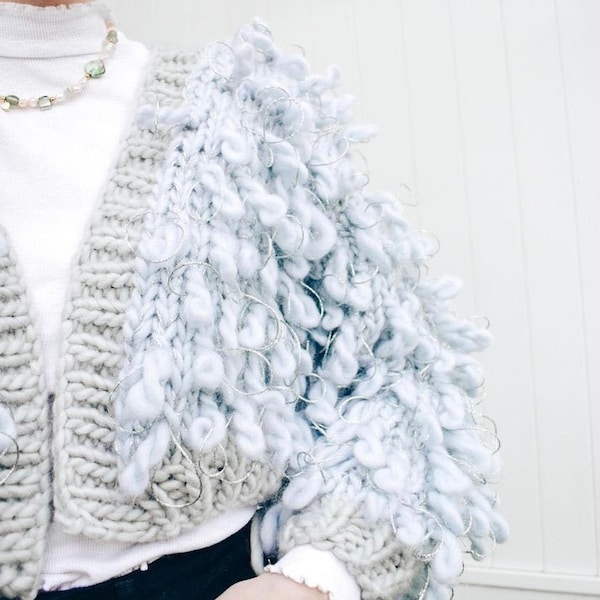 Loopy Loop Cardigan Knitting Pattern - Etsy