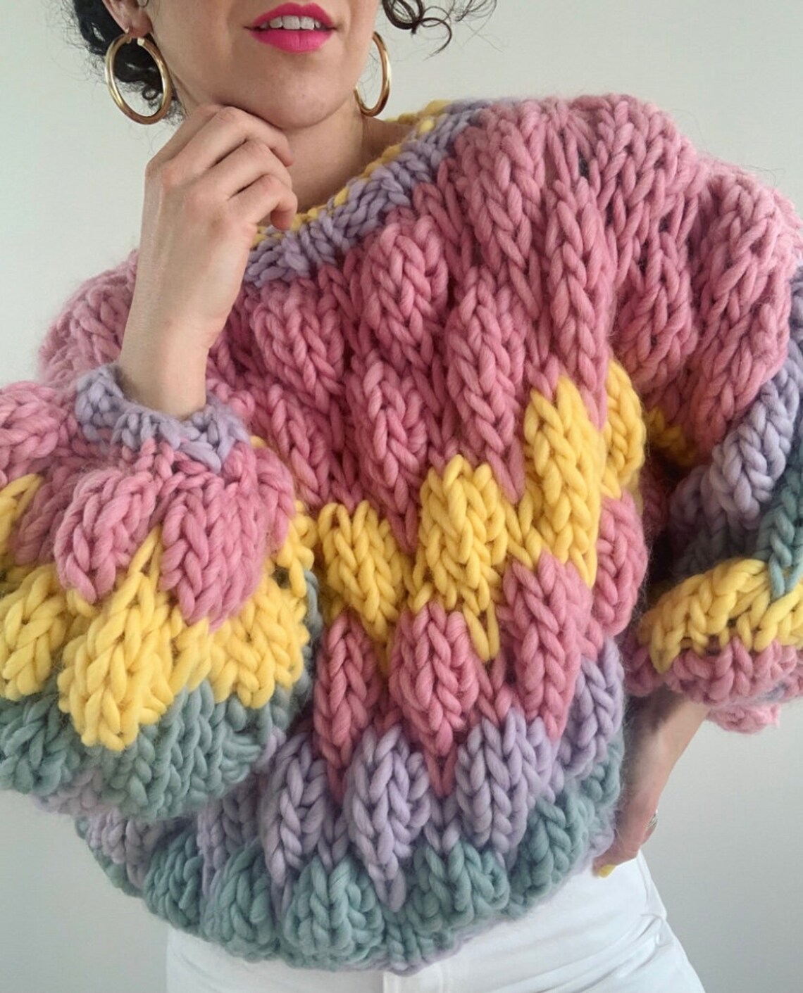 The Bubble Jumper Knitting Pattern | Etsy UK