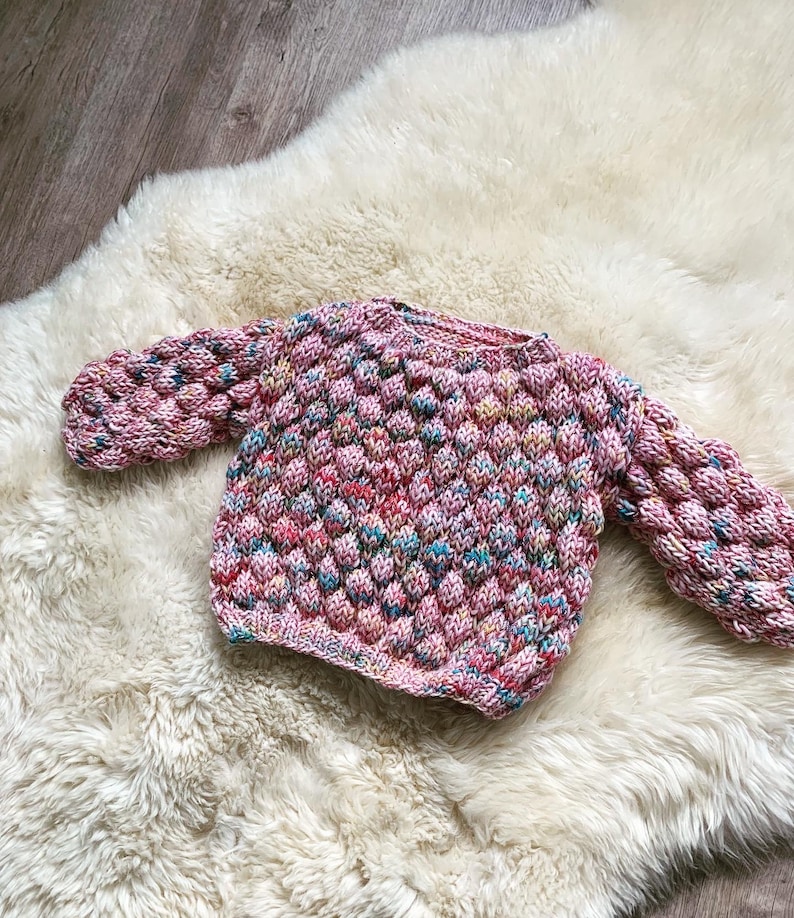 The Mini Bubble Jumper Knitting Pattern - Etsy UK