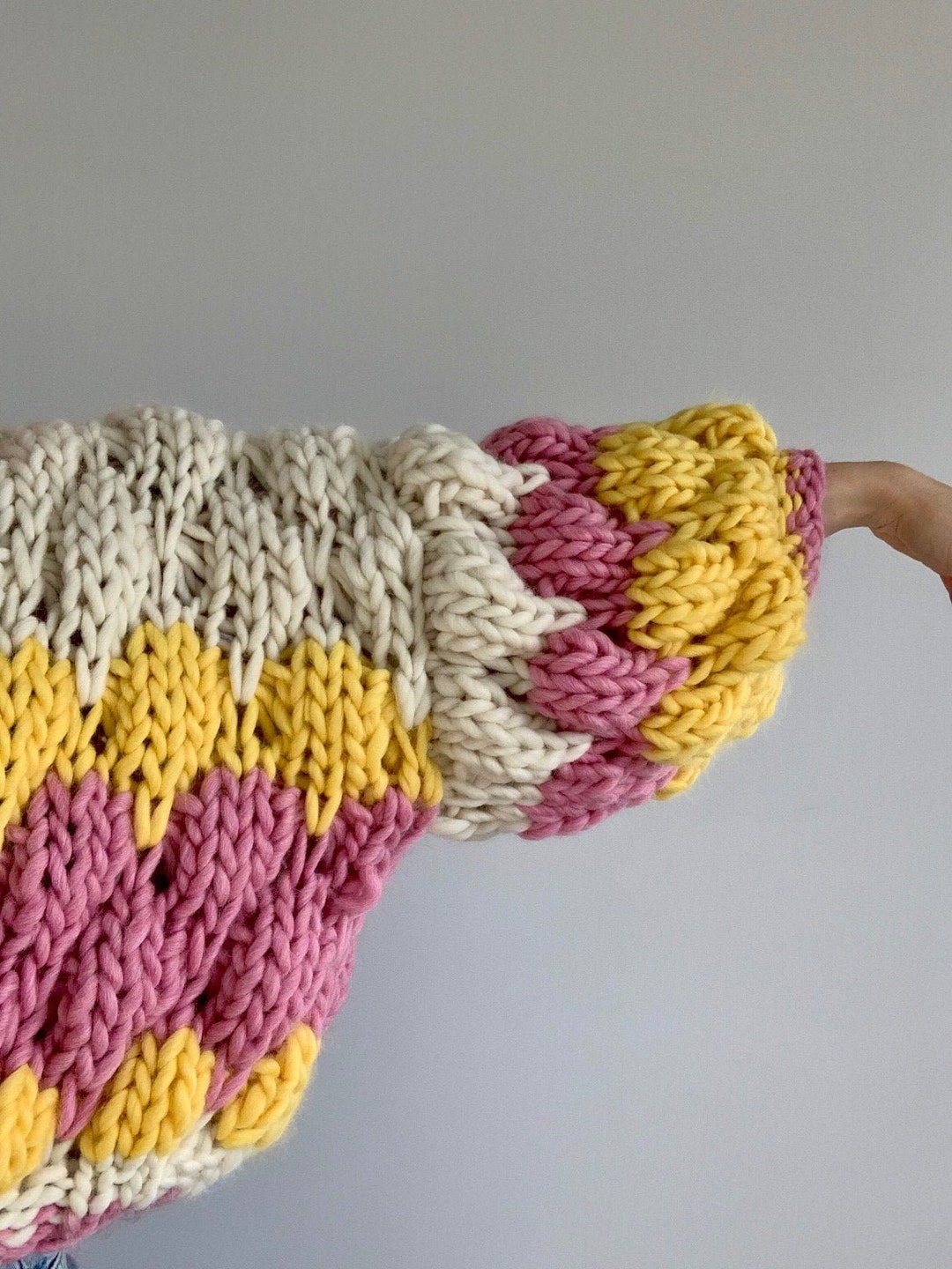 Hand Knitted Wool Bubble Jumper: Oversized Chunky Sweater - Etsy