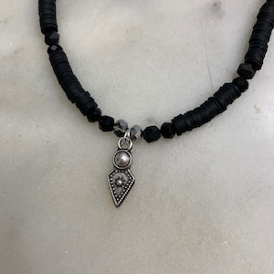 Silver Dagger Beaded Necklace - Etsy