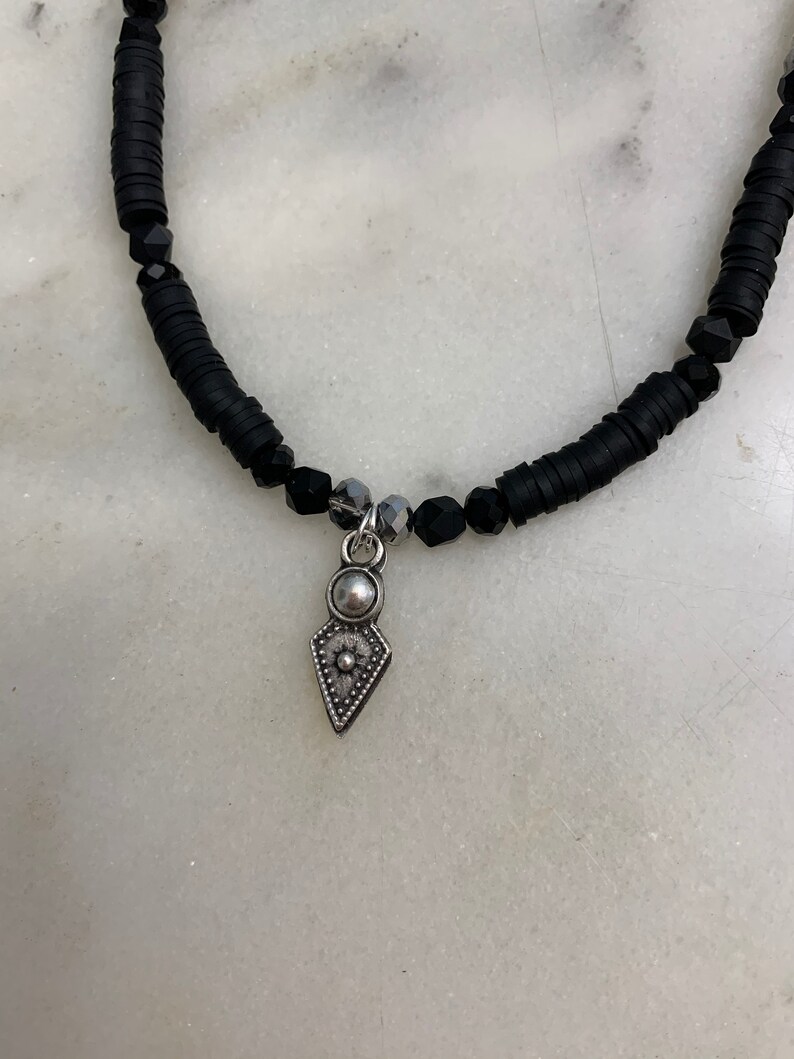 Silver Dagger Beaded Necklace - Etsy