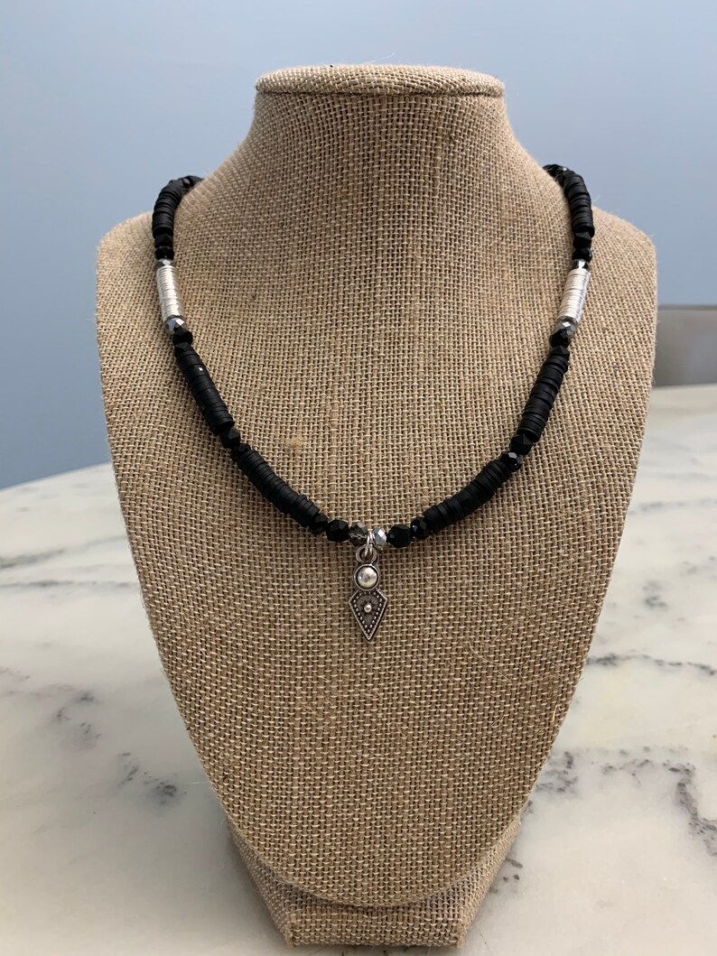 Silver Dagger Beaded Necklace - Etsy