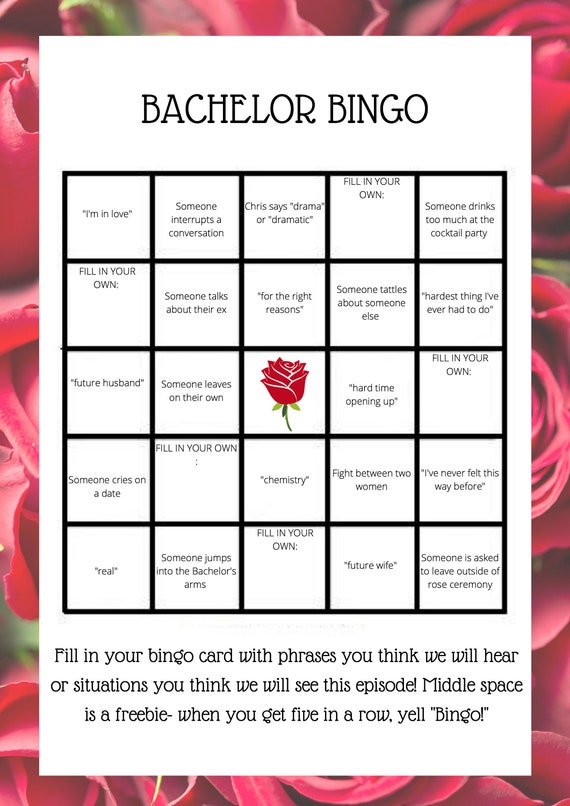 Bachelor Bingo | Etsy