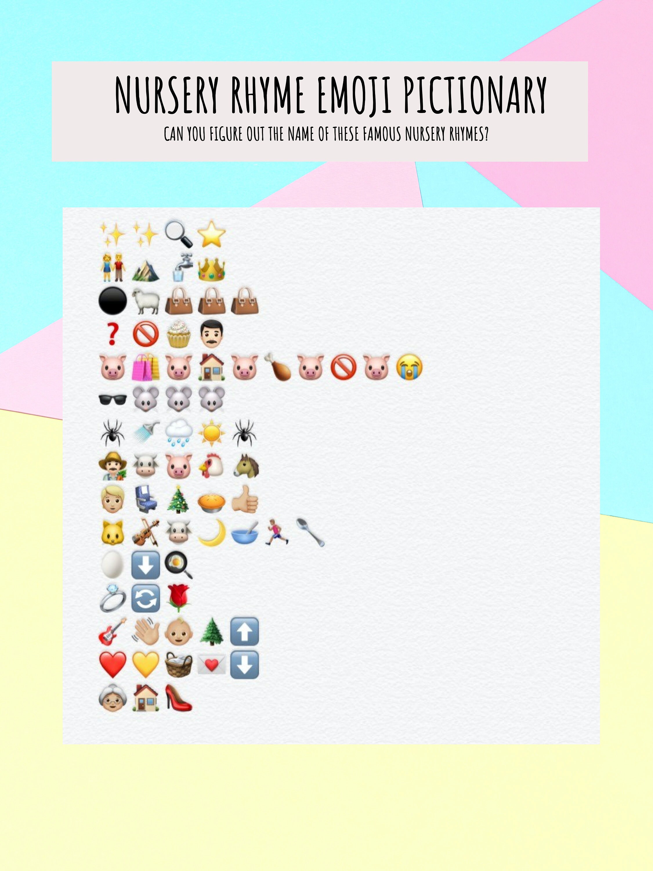 Baby Shower Games Emoji Nursery Rhymes at Ashton Sharkey blog