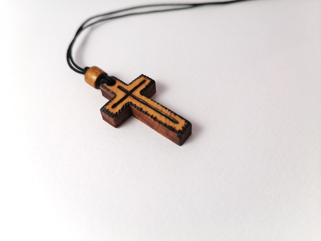 Exquisitely Crafted Wooden Cross: Personalized Engravings & Pyrography ...