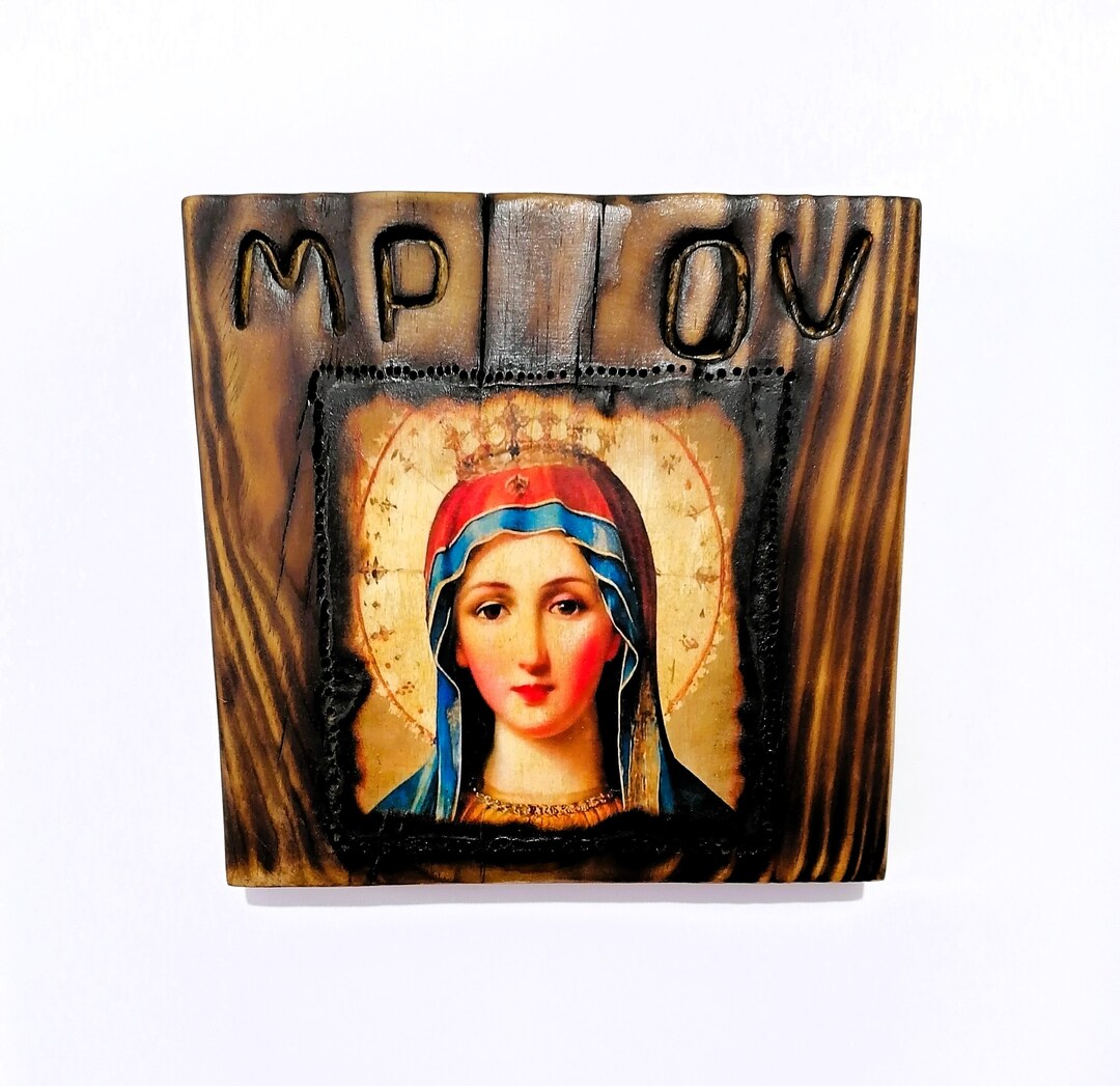 Handcrafted Icon of the Virgin Mary A Unique Spiritual Masterpiece - Etsy