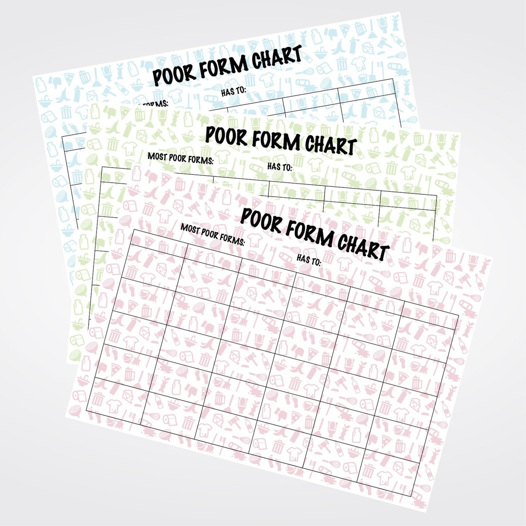 A4 POOR FORM CHART Perfect for Holding Your University Flatmates ...