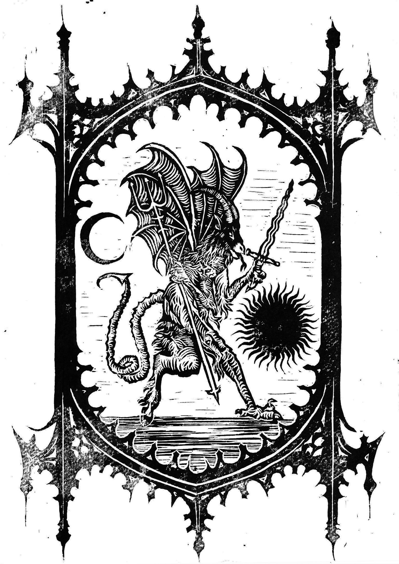 Gothic Demon Linocut - Etsy