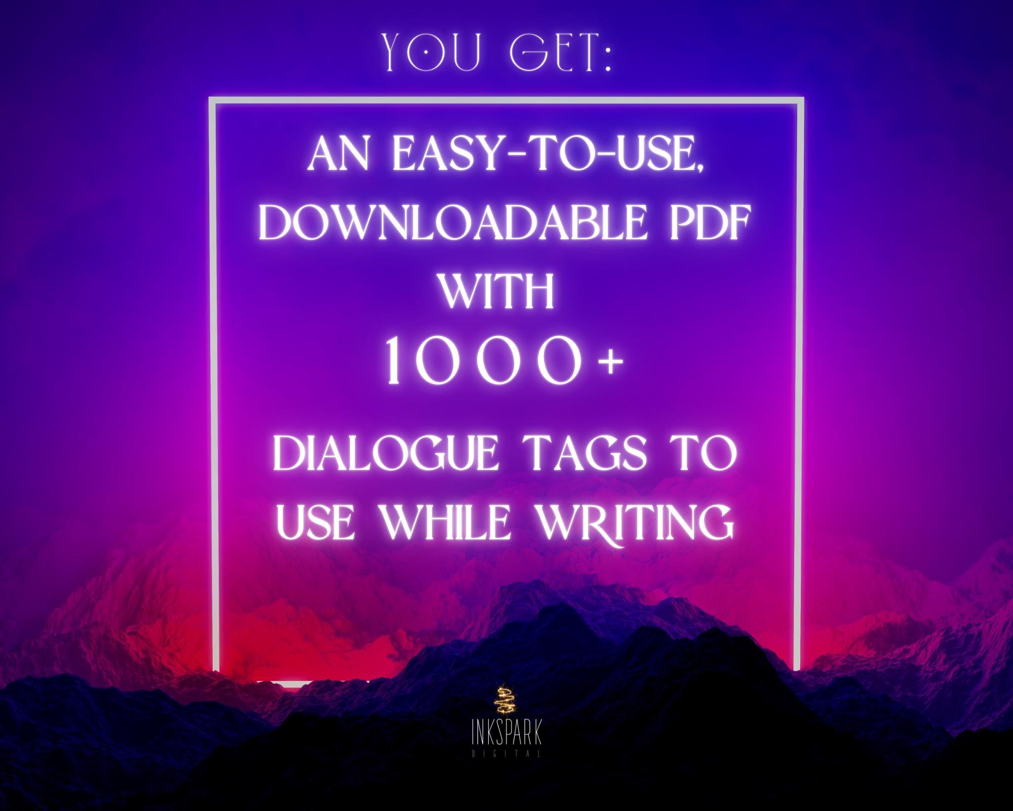 1000+ Dialogue Tags for Fiction Writers | Sorted by Emotion, Intensity ...
