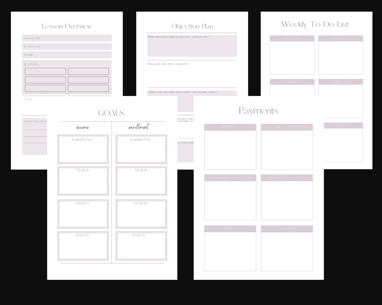 Printable Online Course Planner - Course Creation and Launch Strategy ...
