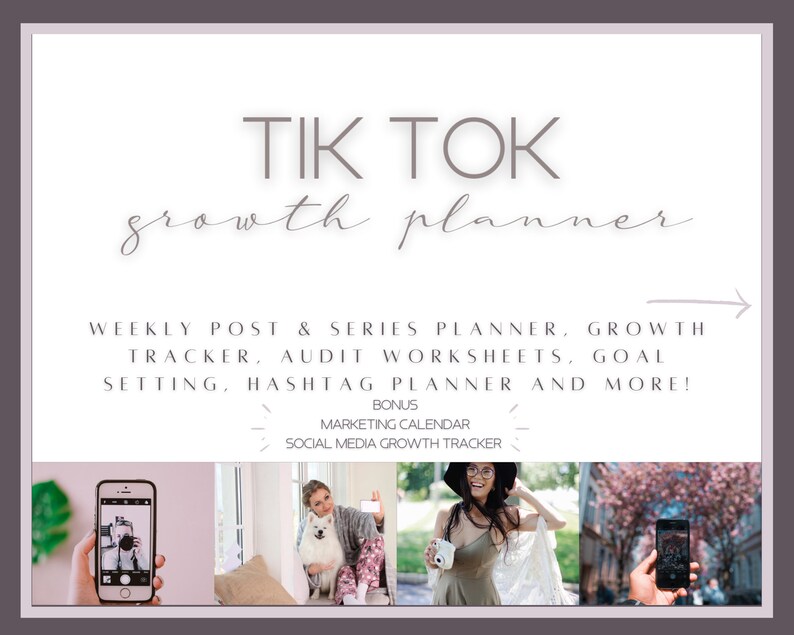 Tiktok Printable Growth Planner and Tracker, Content Creator Planner ...