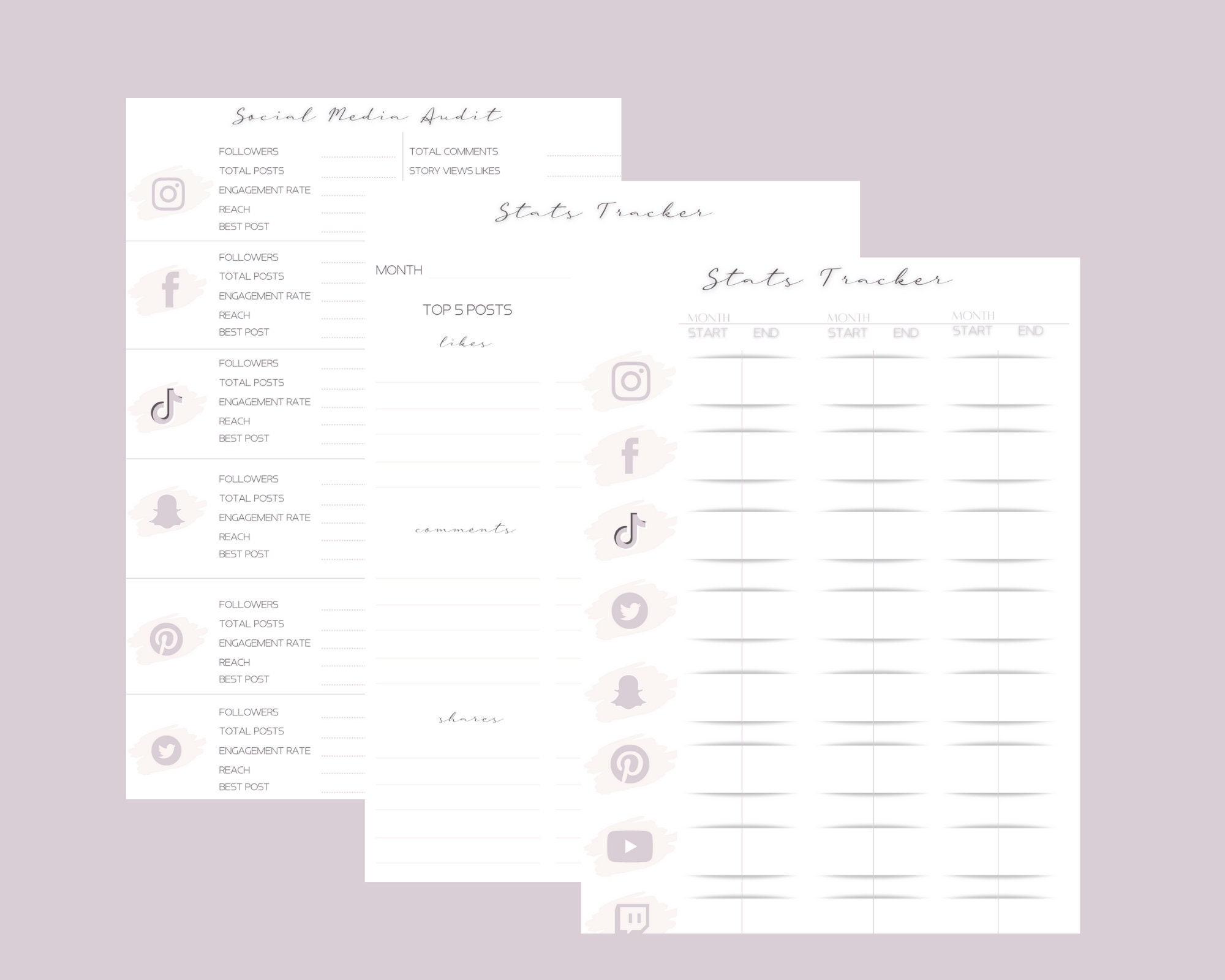 Social Media Growth Planner and Tracker - Stats Tracker and Content ...