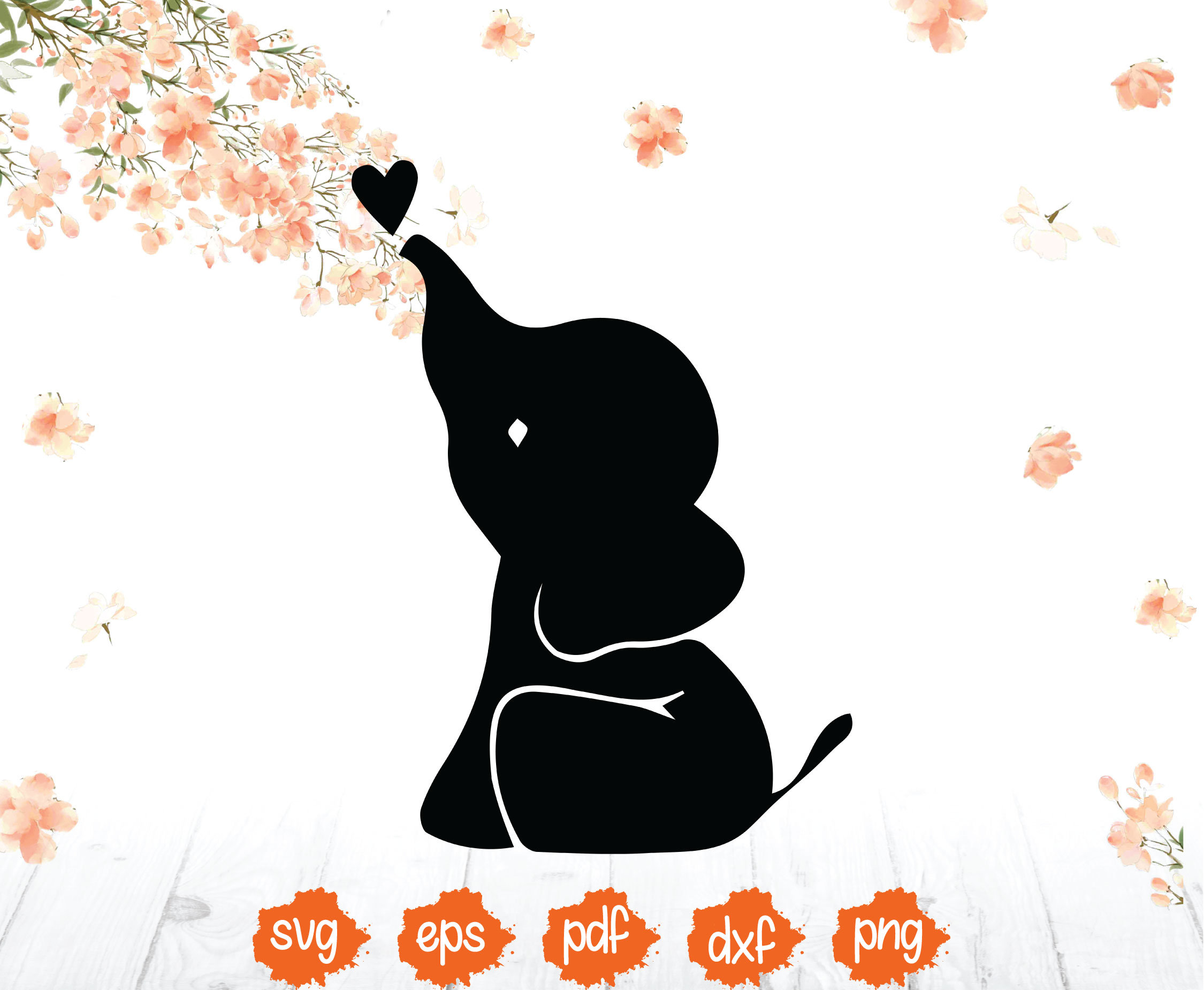 Baby Elephant SVG Files for Cricut Silhouette. Digital - Etsy