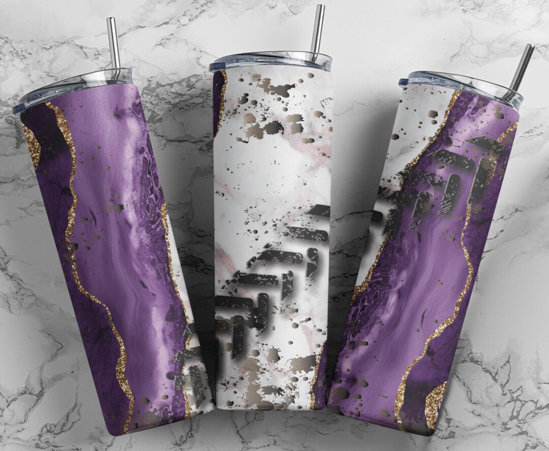 Purple Agate Grunge Tire Sublimation Designs Downloads 20oz Skinny ...