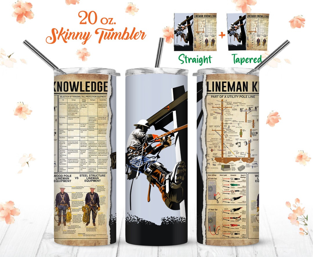 Lineman Knowledge Sublimation Designs Downloads 20oz Skinny - Etsy