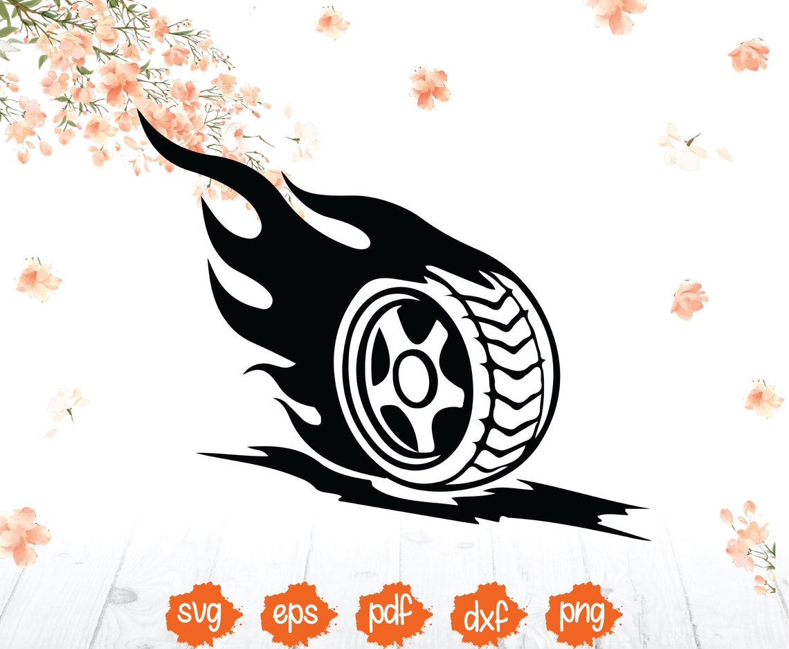 Burning Wheel Fire Flame Road Runner Hot Rod Redwing Street | Etsy