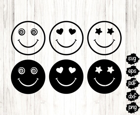 Smiley Face Svg Bundle Happy Face Svg Heart Smile Svg Happy | Etsy