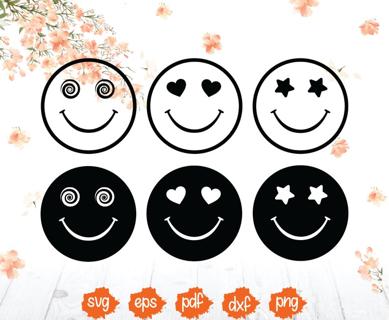 Smiley Face Svg Bundle Happy Face Svg Heart Smile Svg Happy - Etsy