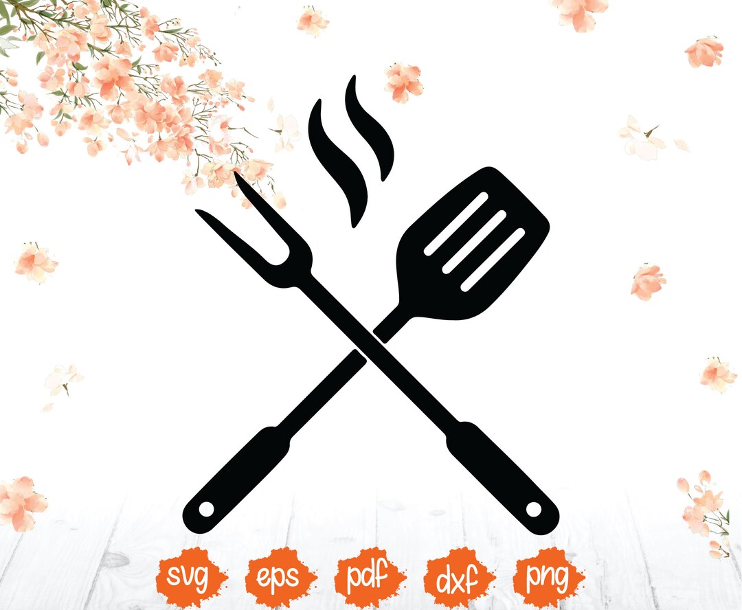 BBQ Grill SVG, Grilling Spatula Cross Fork, Babecue, Cook Out, Chef ...