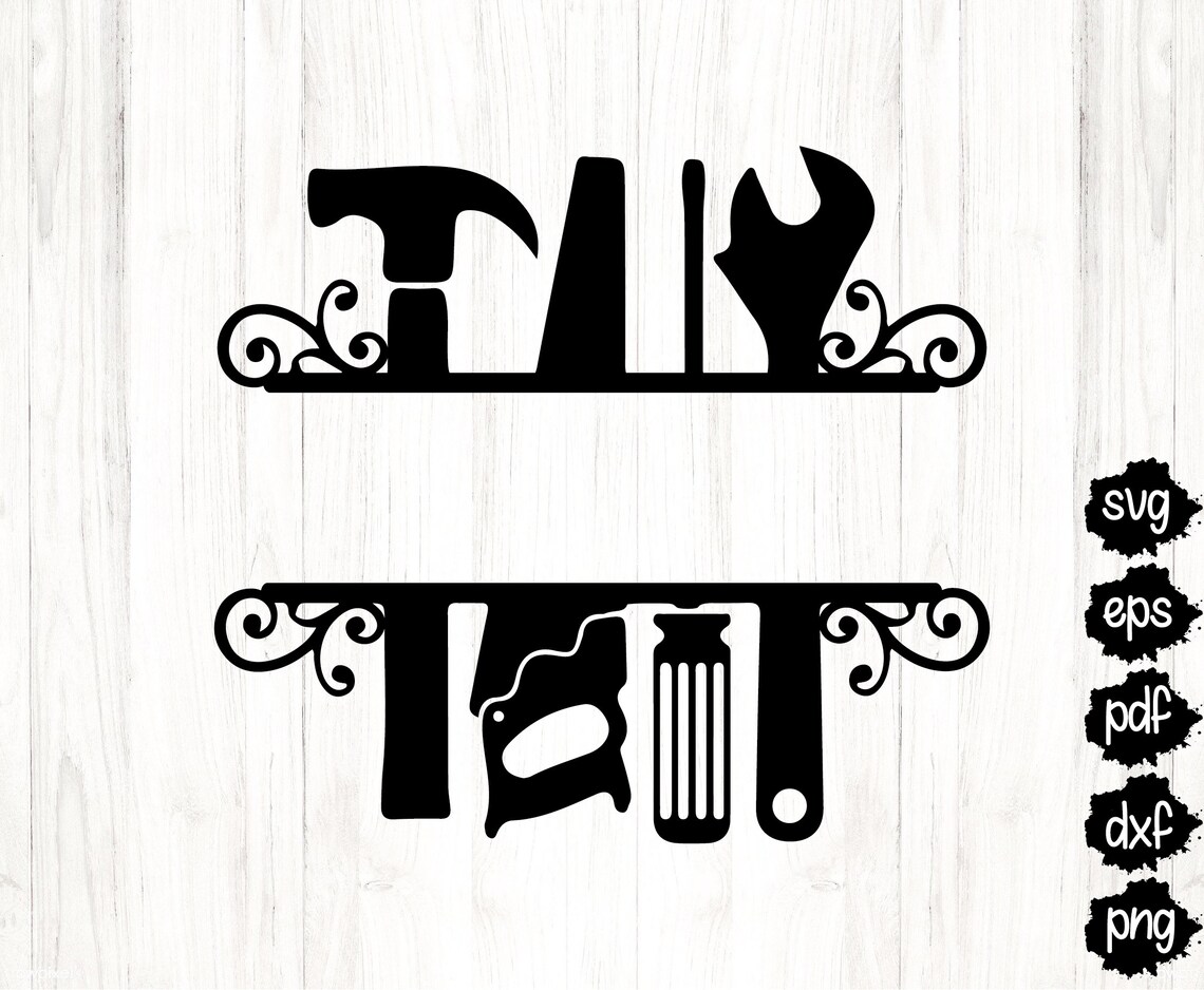 Tool Split Monogram svg Hammers Monogram svg Saw monogram | Etsy