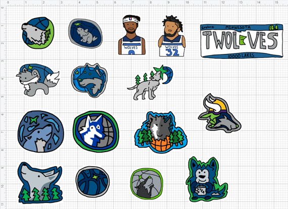 Papercraft Minnesota Timberwolves Corndoggy Stickers 21 Season Paper ...