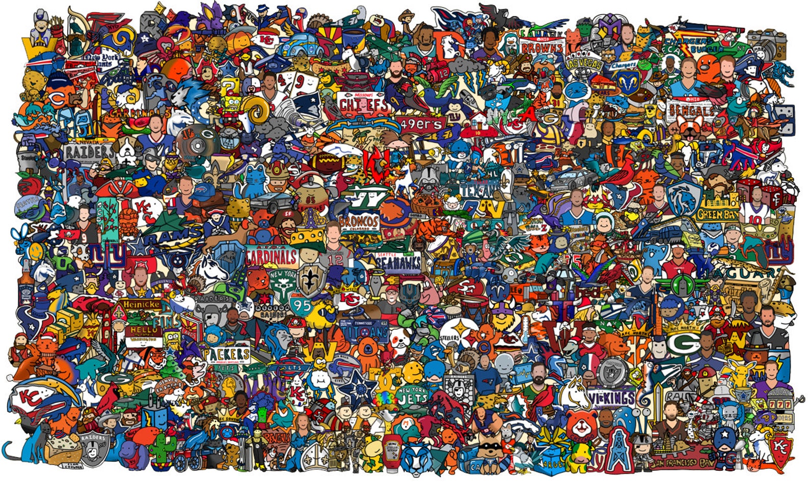 NFL Collage Poster 2021-2022 | Etsy