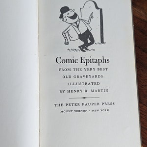 Vintage 1957 Comic Epitaphs From the Very Best Old Graveyards ...